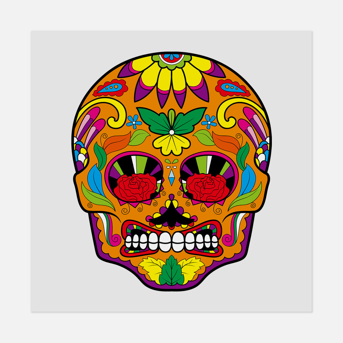 Dia De Los Muertos Skull 43 DTF Transfer – SJG Transfers