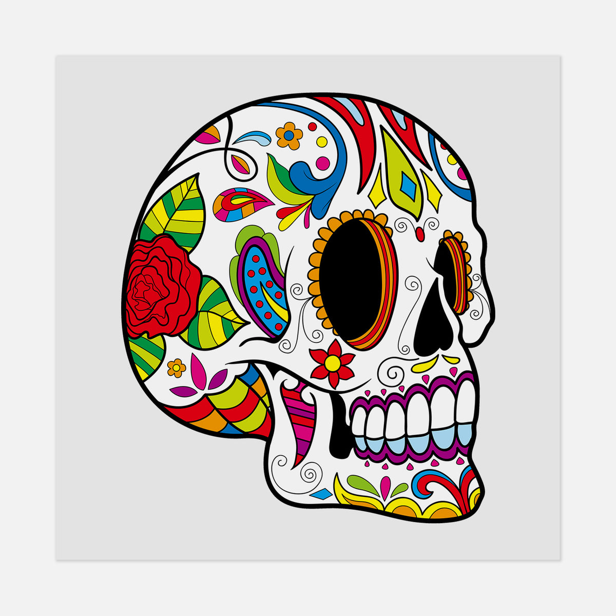 Dia De Los Muertos Skull 51 DTF Transfer – SJG Transfers